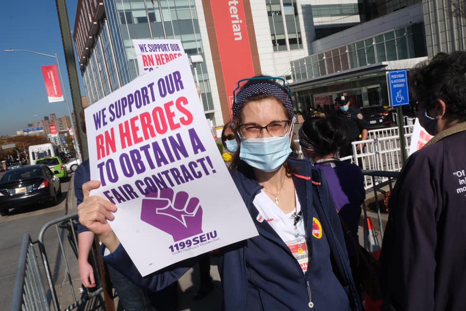 Nurses Represented by Local 1199 SEIU Picket Queens Hospital to Protect ...